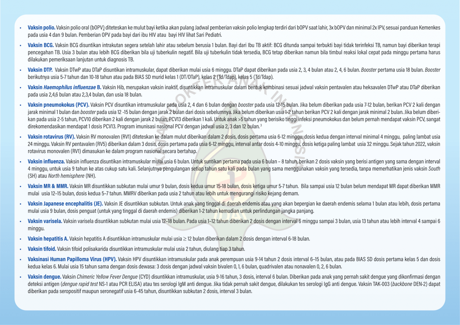 Jadwal Vaksinasi Anak IDAI Terbaru 2023 - imuni