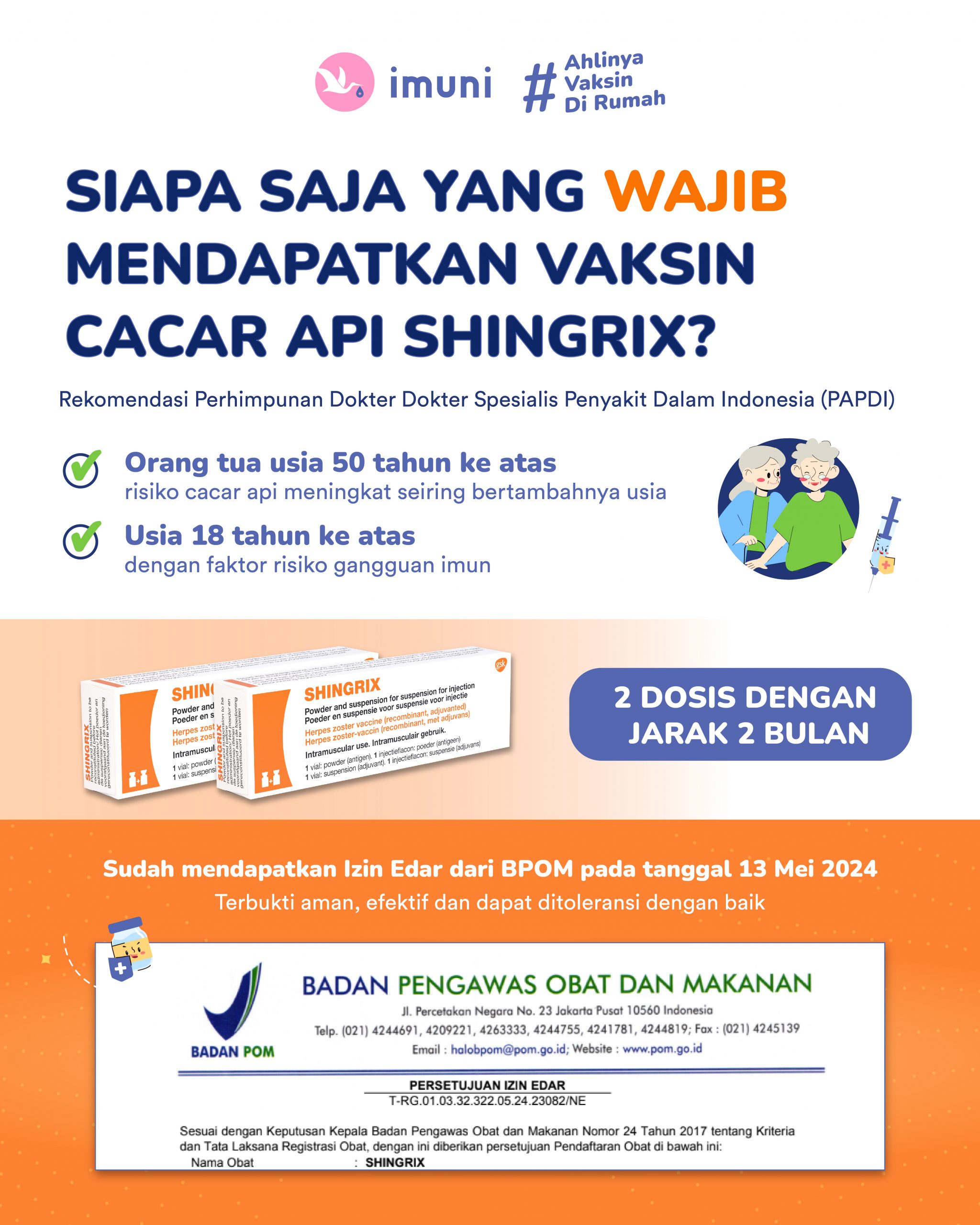 SHINGRIX VAKSIN CACAR API - Vaksin Herpes Zoster - imuni