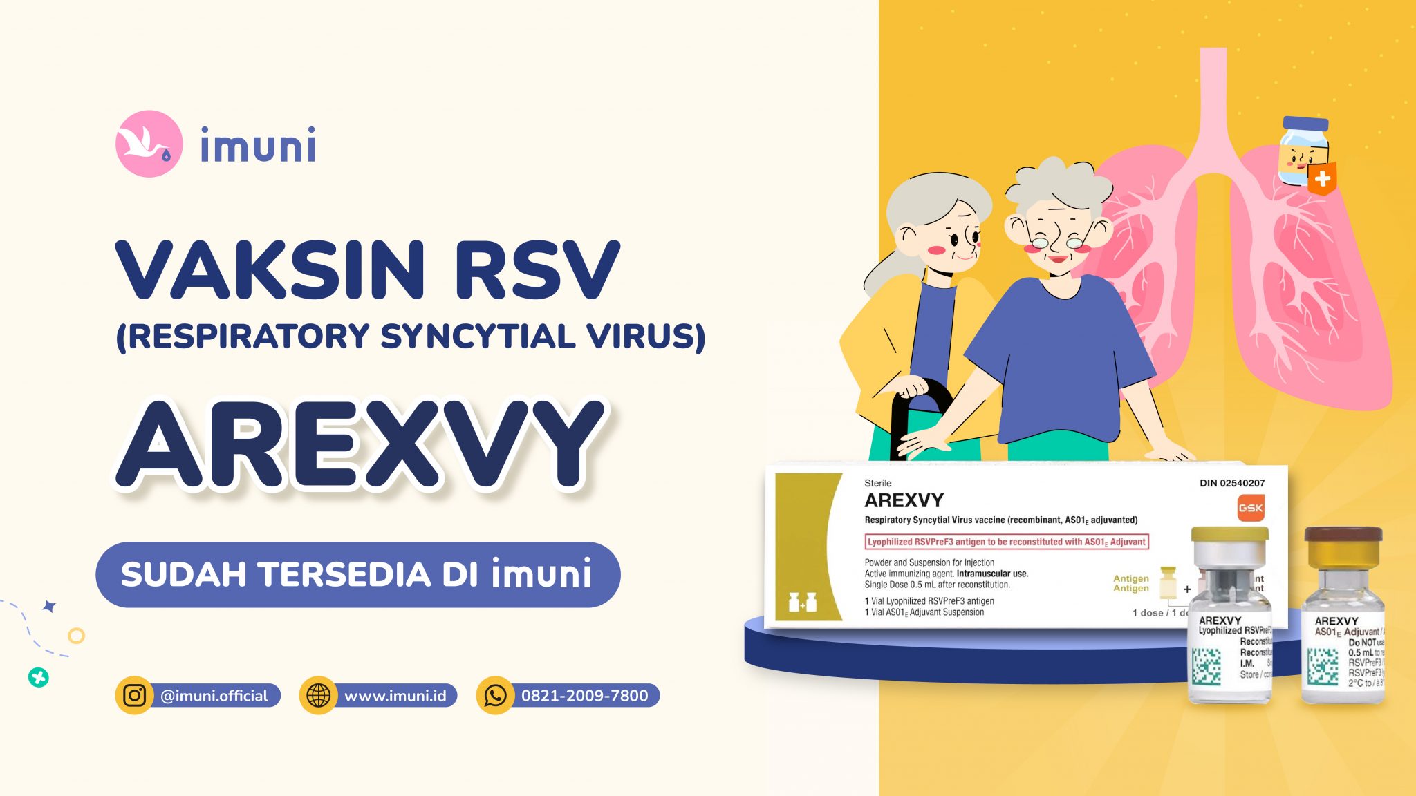 VAKSIN RSV AREXVY SUDAH TERSEDIA DI IMUNI - imuni