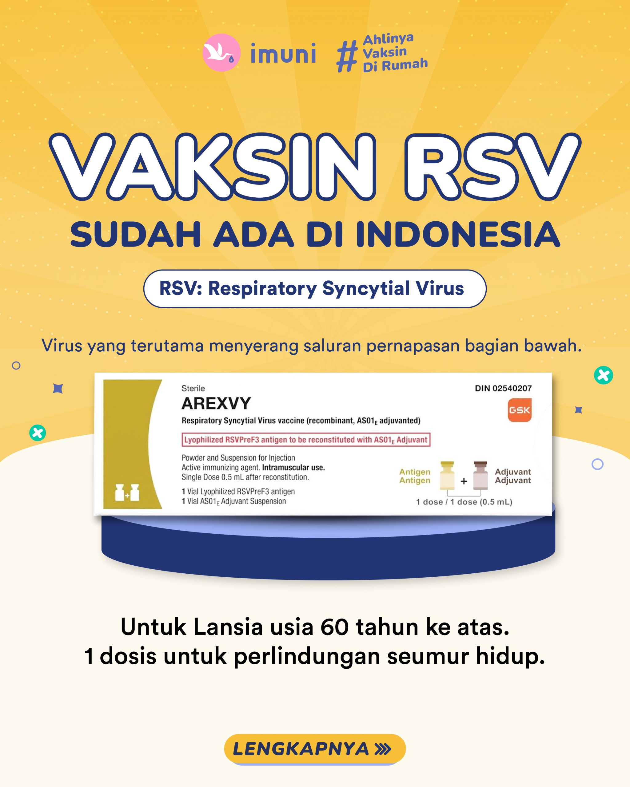 VAKSIN RSV AREXVY SUDAH TERSEDIA DI IMUNI - imuni