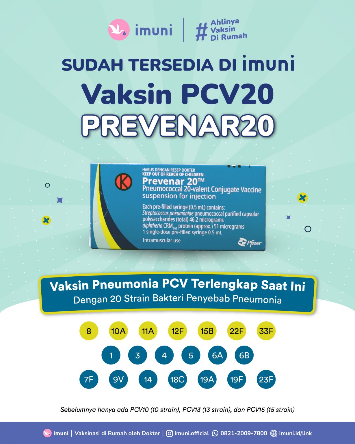 Vaksin Pneumonia PCV20 Sudah Tersedia di imuni! - imuni