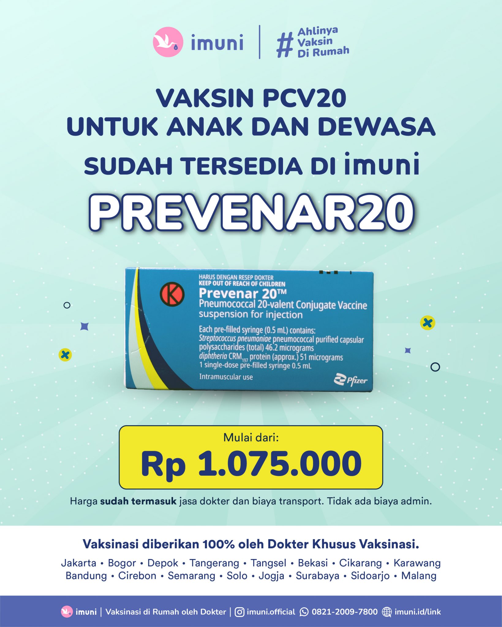 Vaksin Pneumonia PCV20 Sudah Tersedia di imuni! - imuni